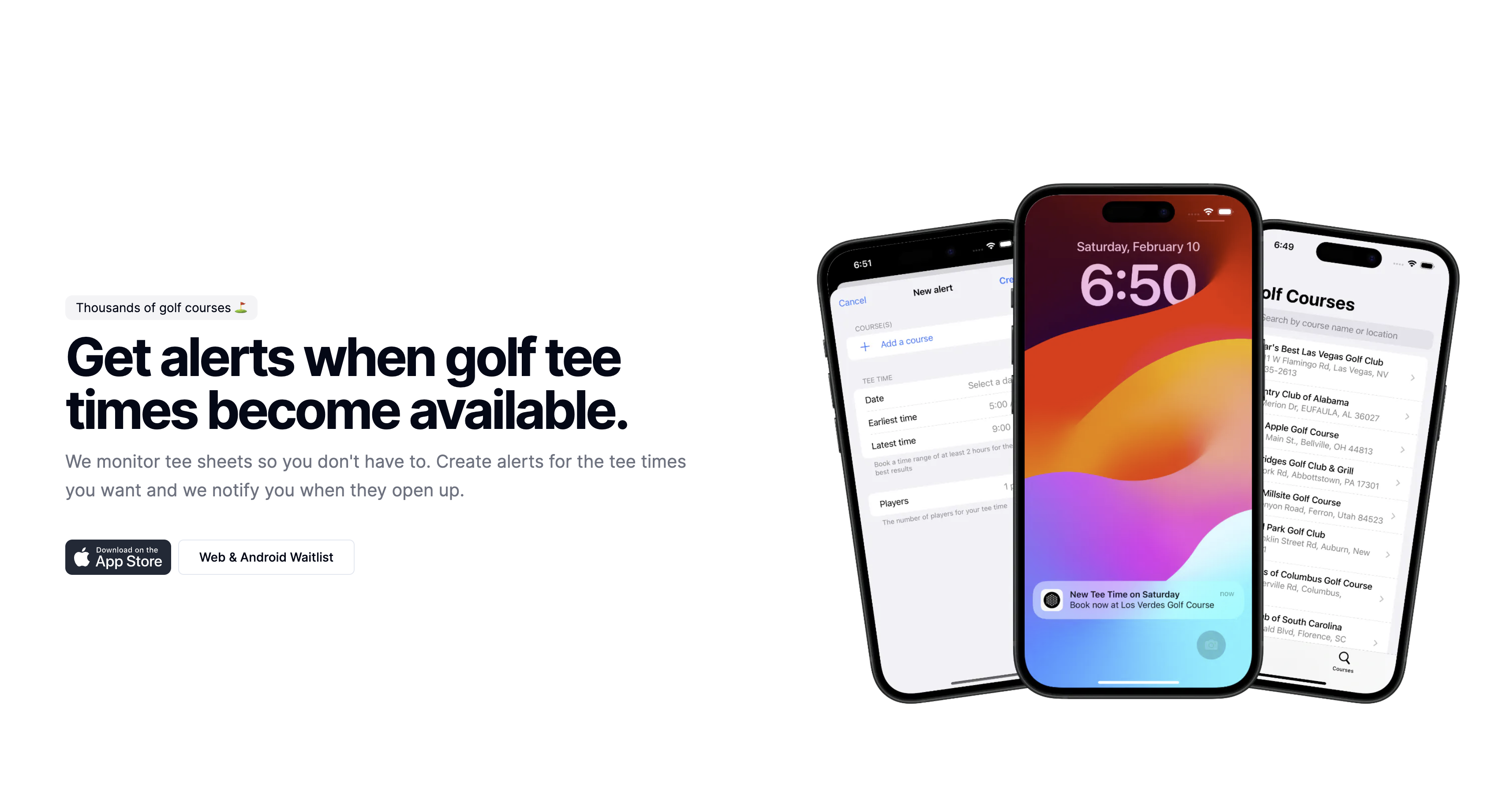 Golf Tee Time Alerts | TeeTimer